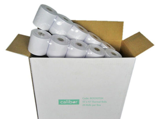 Buy CALIBOR THERMAL PAPER 57MM X 47MM 24 ROLLS/BOX for Receipt Printers ...